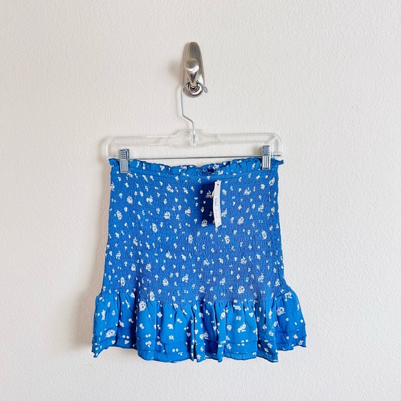 ASOS | Skirts | Nwt Blue Ditsy Floral Shirred Scrunch Ruffle Petite ...